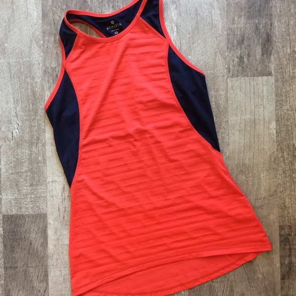Athleta | Tops | Athleta Racerback Orange Blue Tank Xs | Poshmark